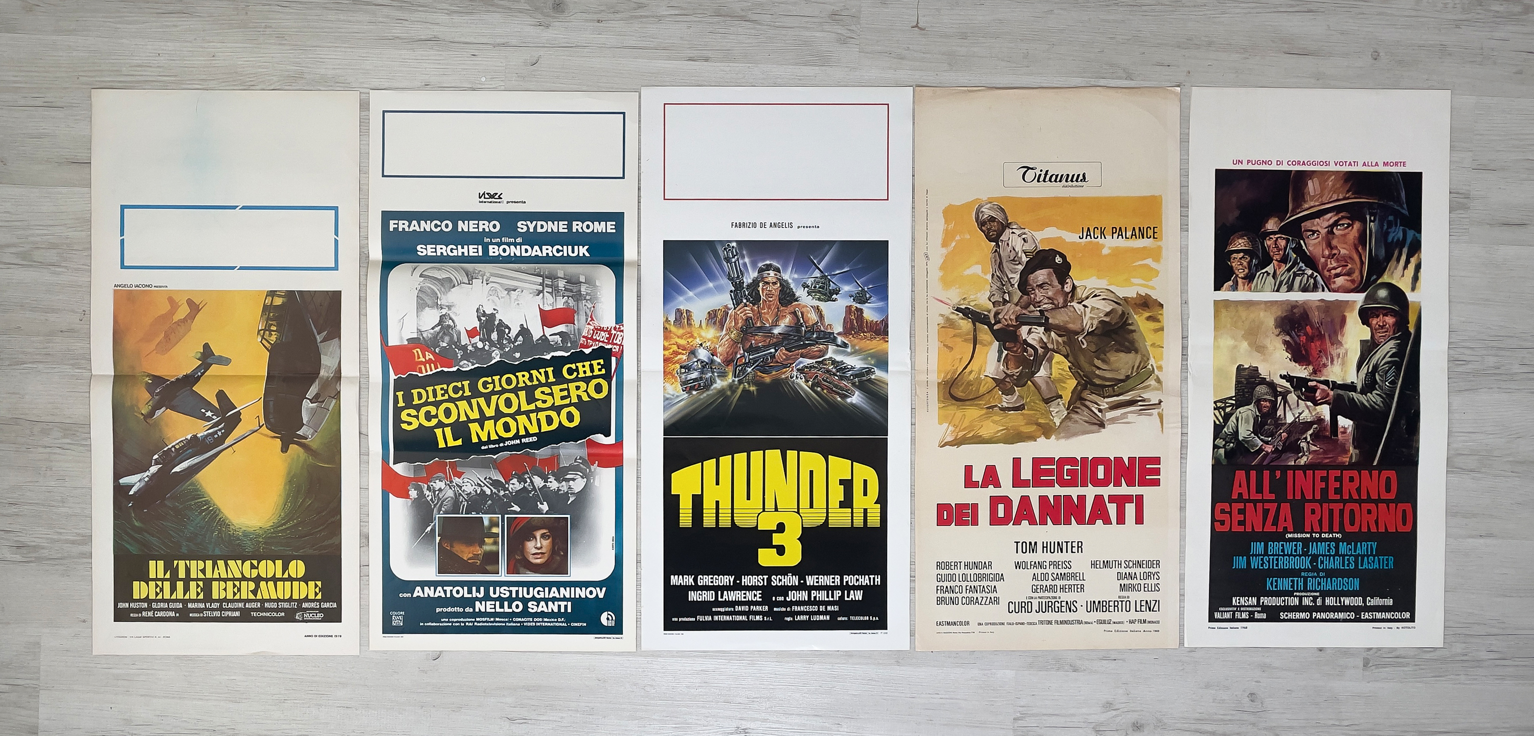 Set with five different Locandina posters